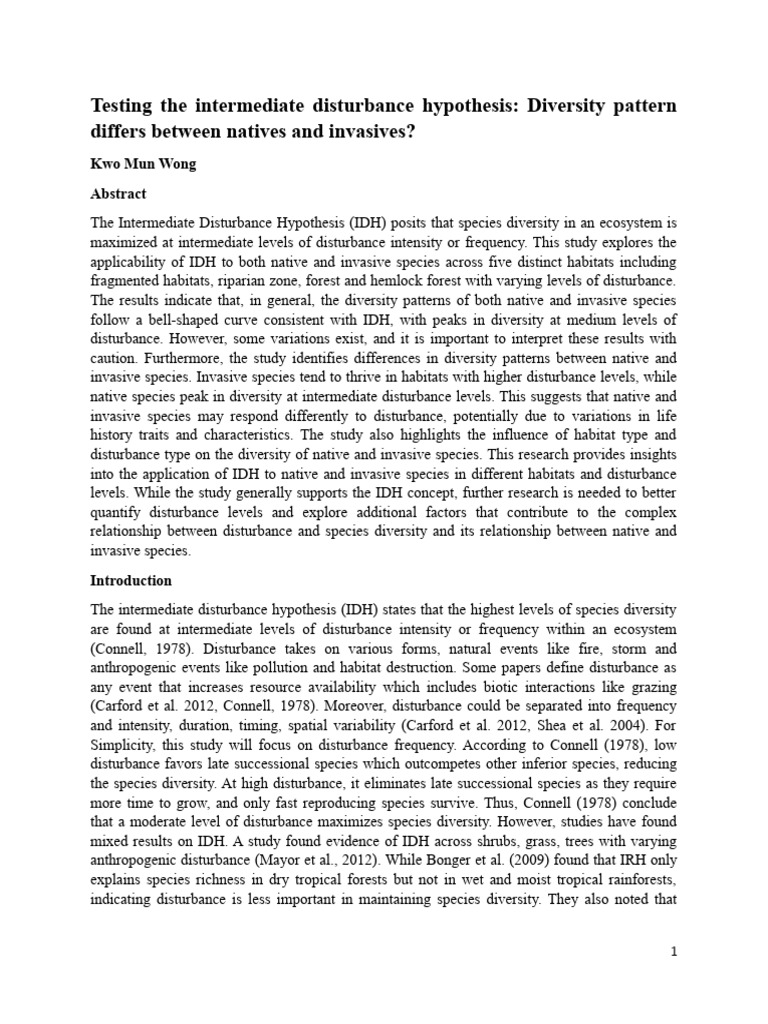 Project 2 | Download Free PDF | Disturbance (Ecology) | Invasive Species