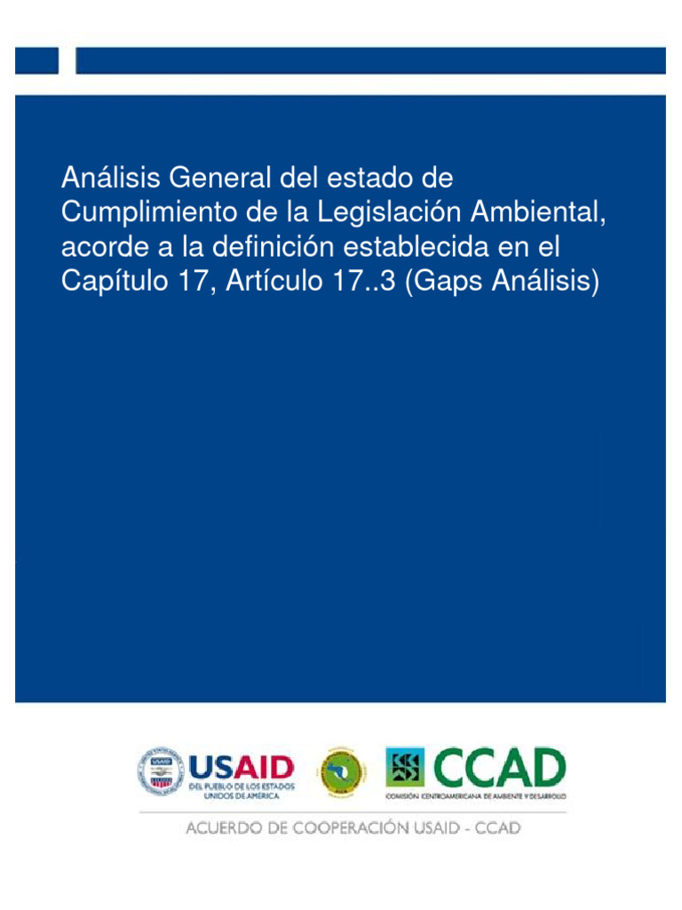 Analisis General Del Estado de Cumplimiento de La Legislacion Ambiental Acorde A La Definicion ...
