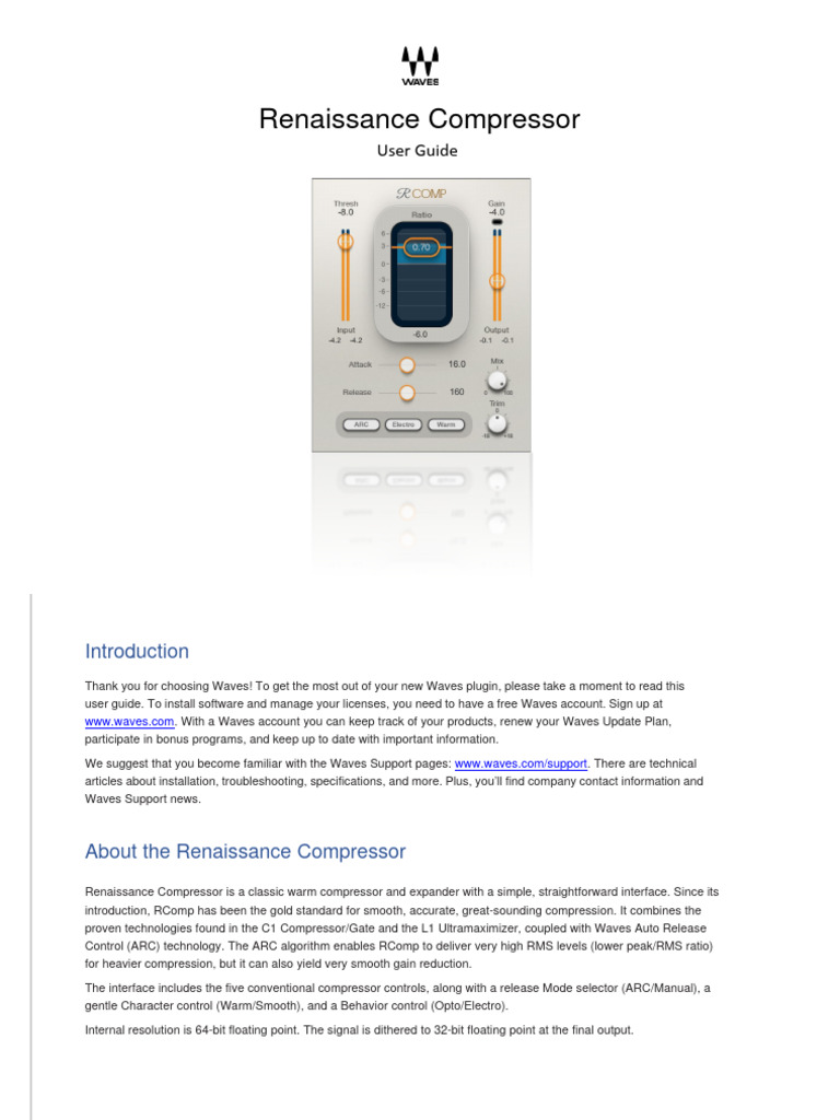 Renaissance Compressor | PDF | Sound | Electrical Engineering