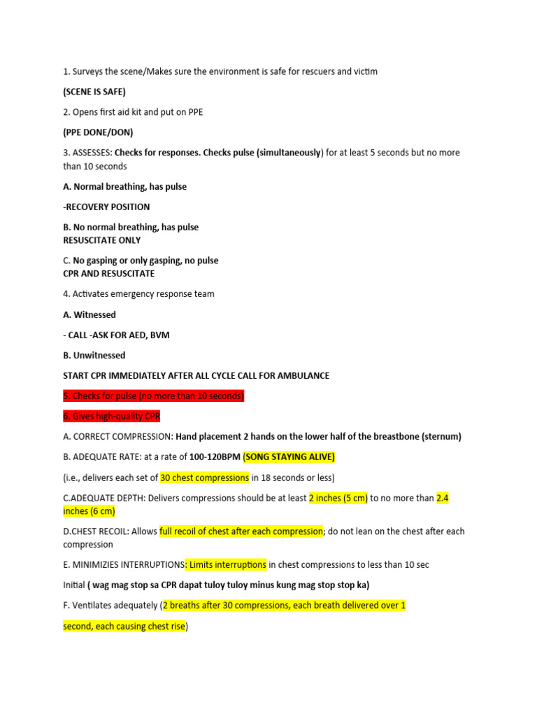 CPR Revised Review | PDF | Cardiopulmonary Resuscitation | Cardiology