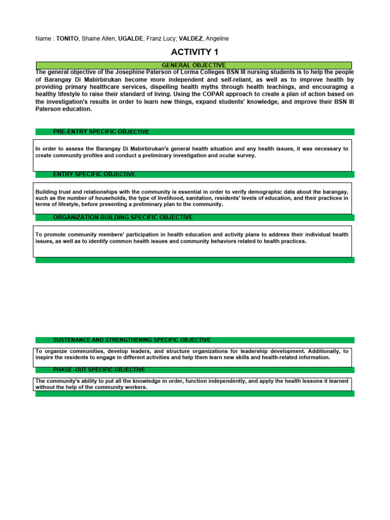 Activity 2 Objective Pdf
