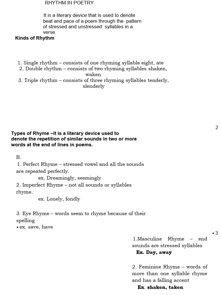 Rhthym in Poetry | PDF | Poetry | Rhyme
