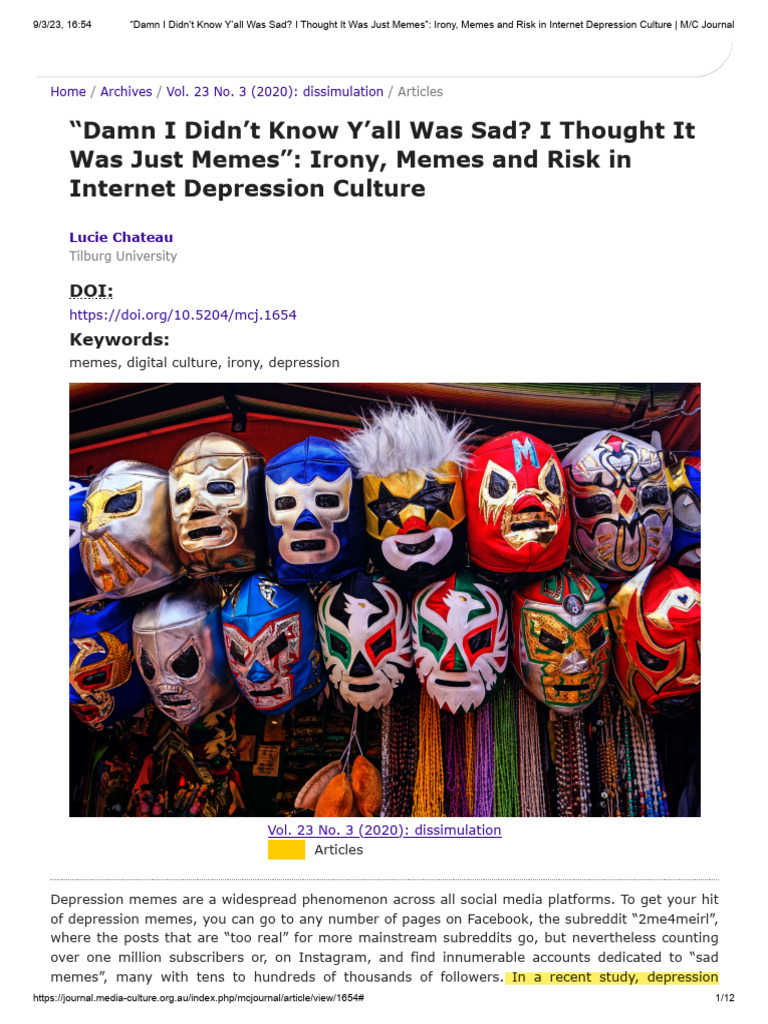 "Damn I Didn't Know Y'All Was Sad - I Thought It Was Just Memes ...