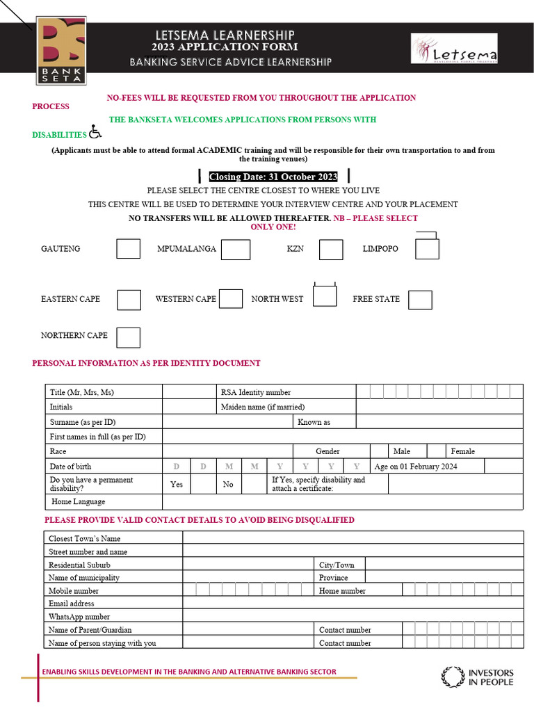 Final Letsema Application Form 2023 | PDF | Identity Document