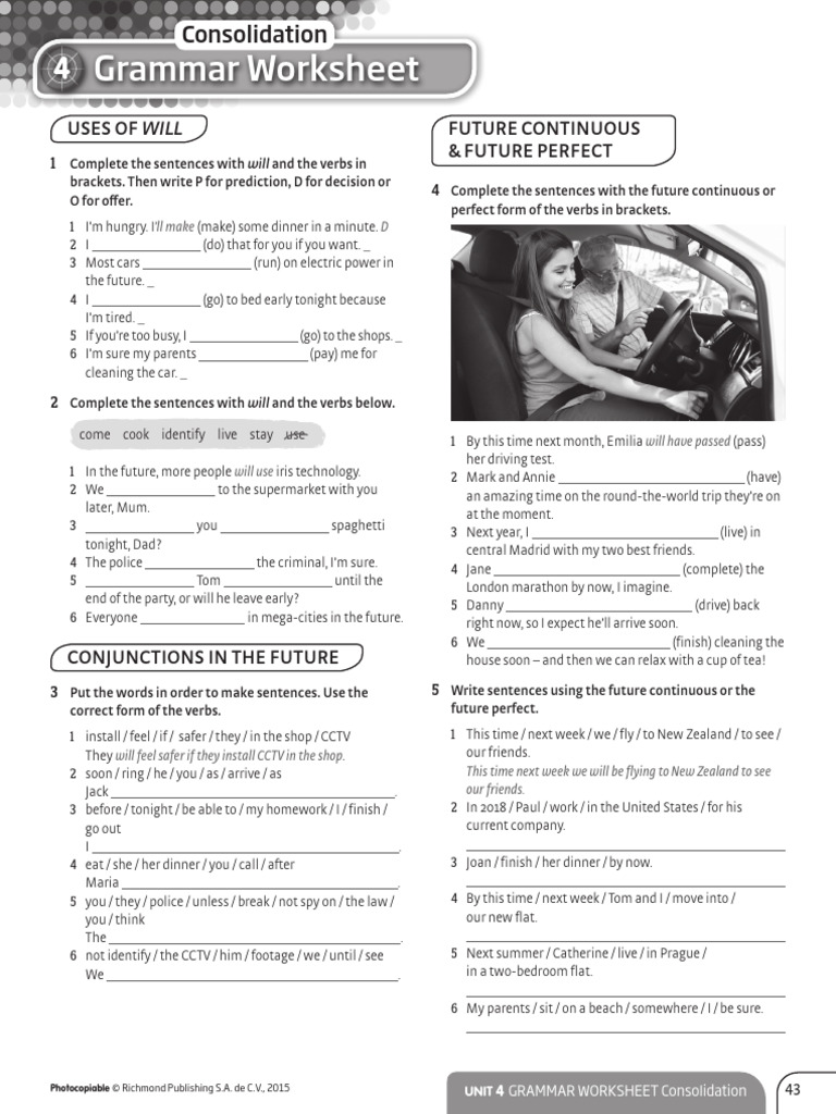 Achievers B2 Grammar Worksheet Consolidation Unit 4 | PDF | Syntax ...
