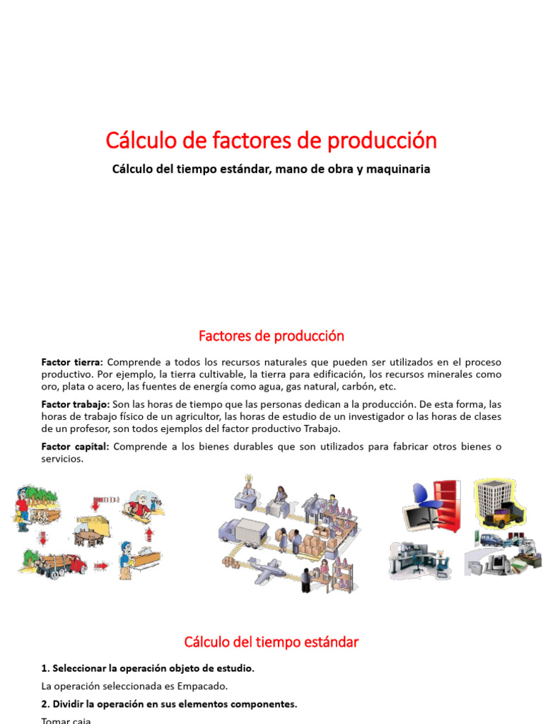 Cálculo De Factores De Producción Pdf