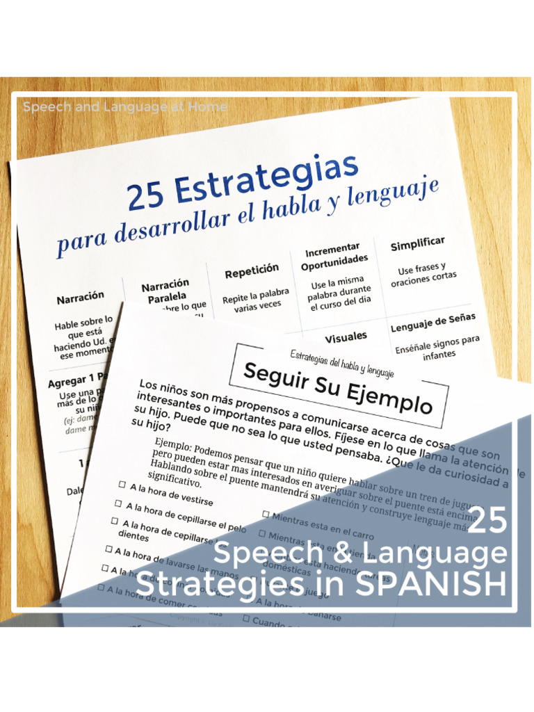 Early Intervention Handouts Speech and Language Strategies Spanish ...
