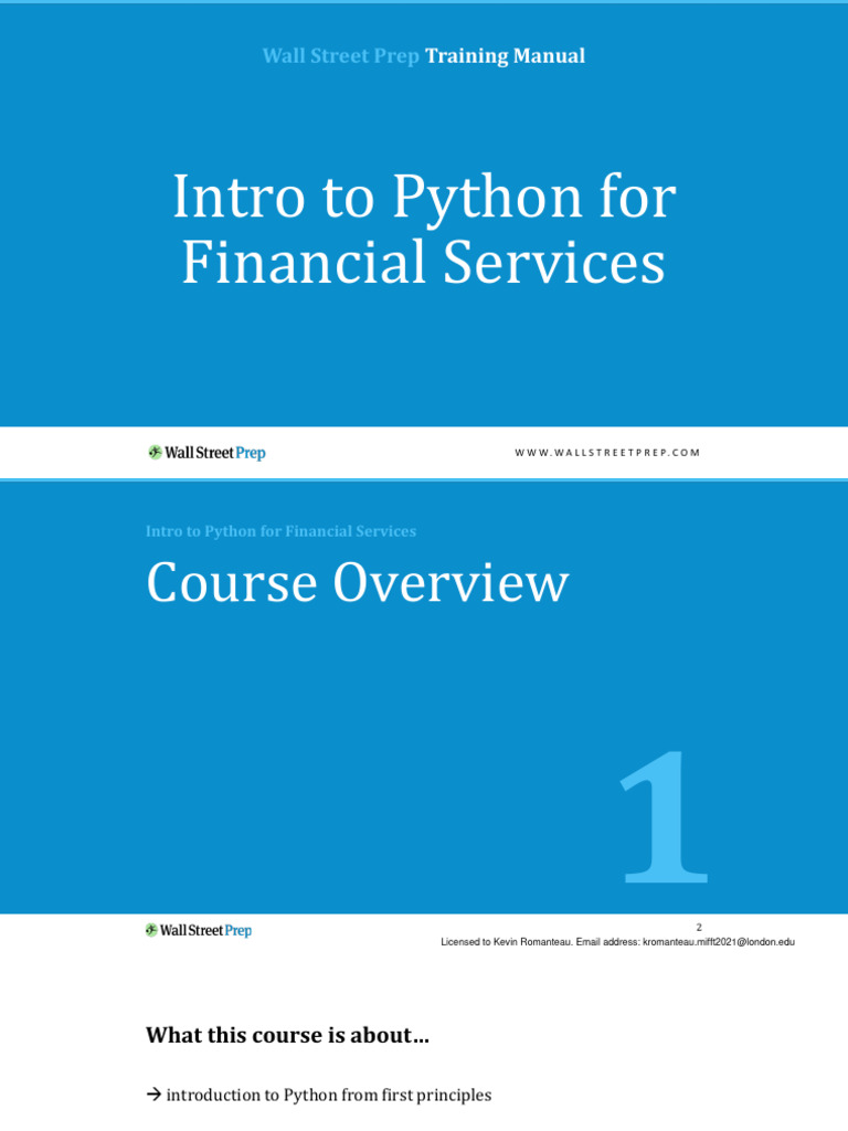 Introduction To Python Course Manual 65636f2ca569c | PDF | Python (Programming Language) | Decimal