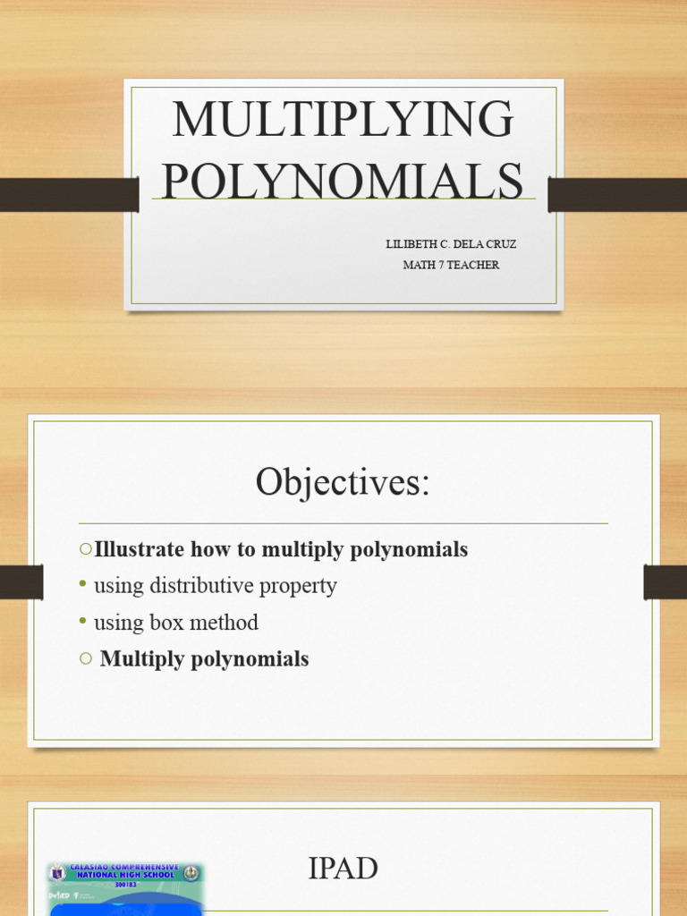 Multipying Polynomials Edited | PDF | Mathematics | Abstract Algebra