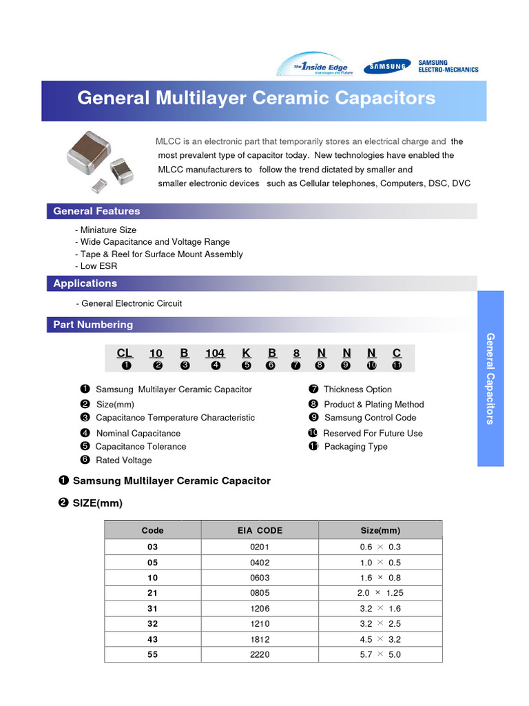 Samsung Capacitor | PDF | Capacitor | Metrology