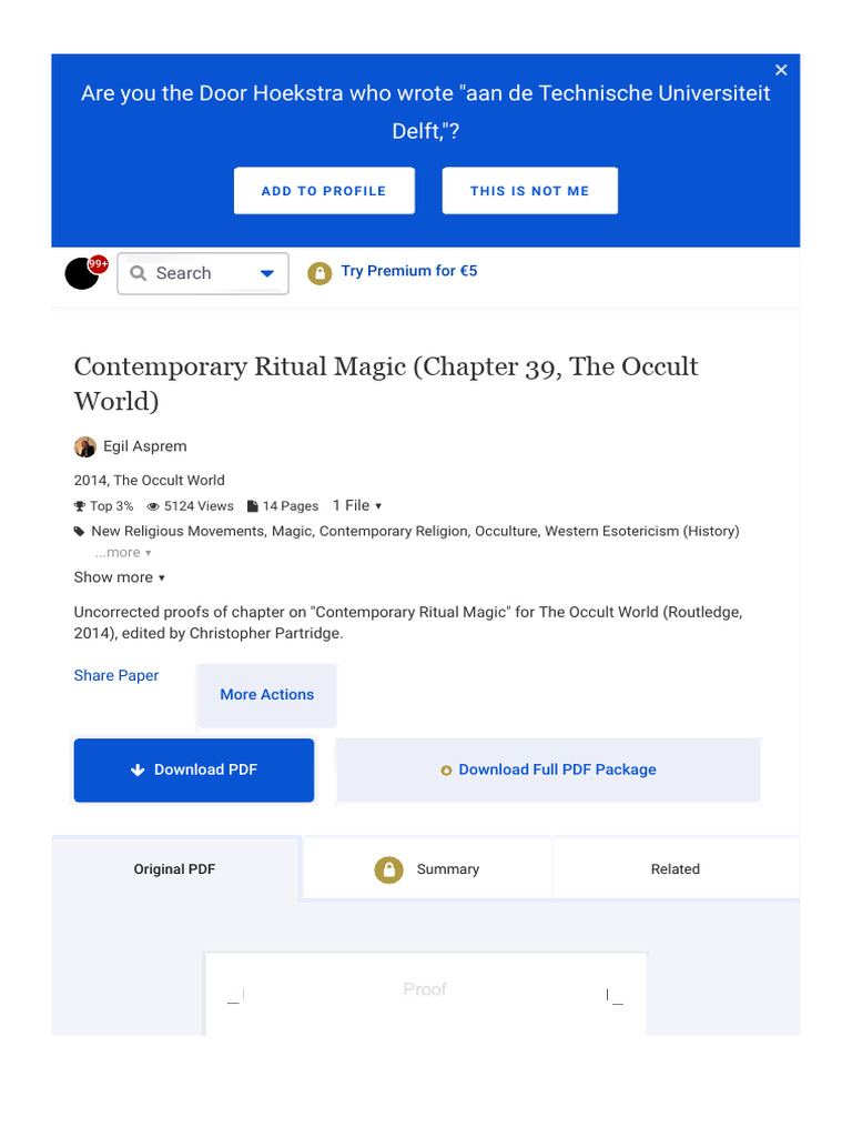(99+) Contemporary Ritual Magic (Chapter 39, The Occult World) - Egil ...