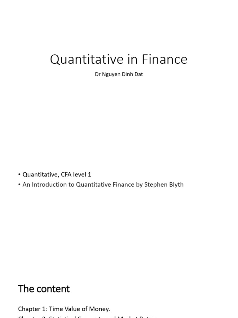 Quantitative in Finance | PDF | Finance & Money Management