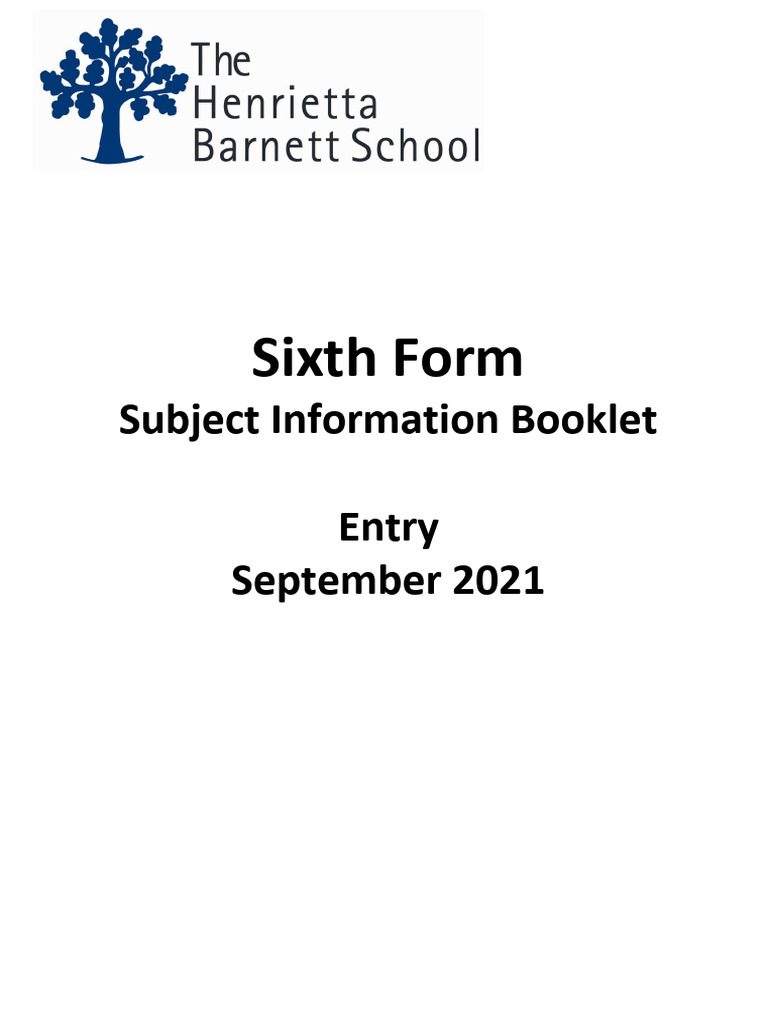 Subject Information Booklet 2021 | PDF | Mathematics | Classics