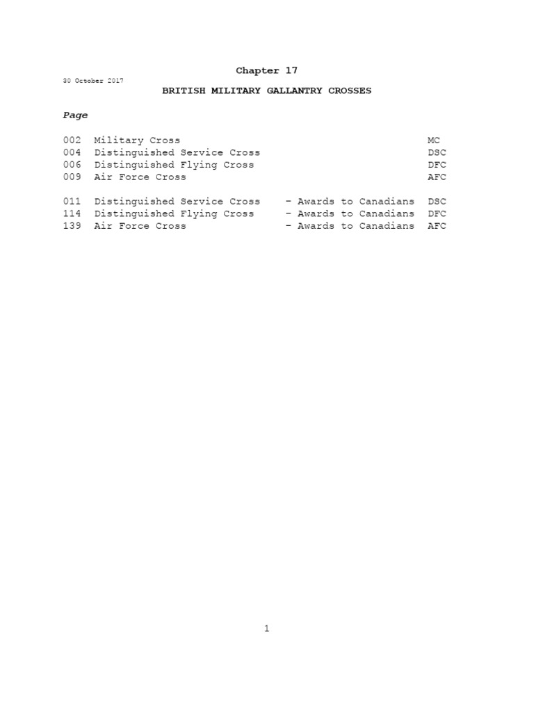 017 - British Gallantry MC DSC DFC AFC | PDF | Military | Military ...