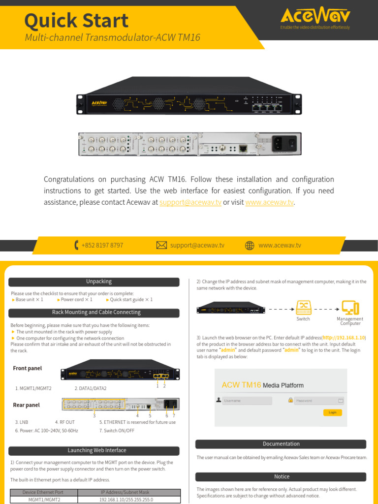 TM16 - Quick Start Guide - v5 | PDF | Network Switch | Computer Network