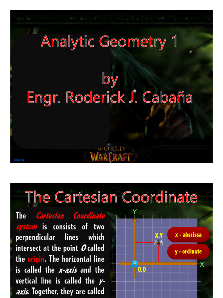 Analytic Geometry 1 Pdf Cartesian Coordinate System Triangle