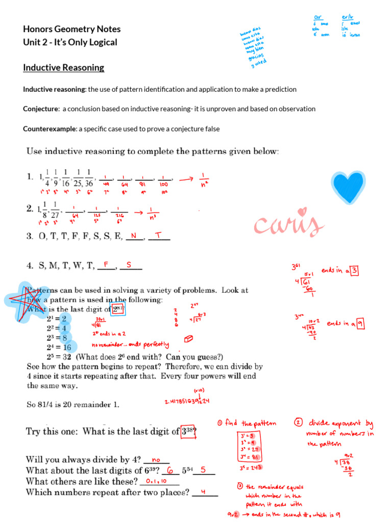 Unit 2 Geometry Notes | PDF | Theorem | Inductive Reasoning