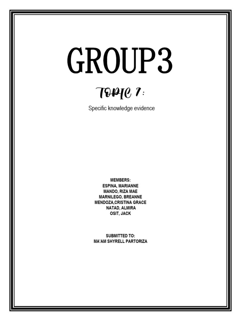 PACE1 Topic 7 Specific-Knowledge-Evidence GROUP3 | PDF | Occupational Safety And Health | Safety