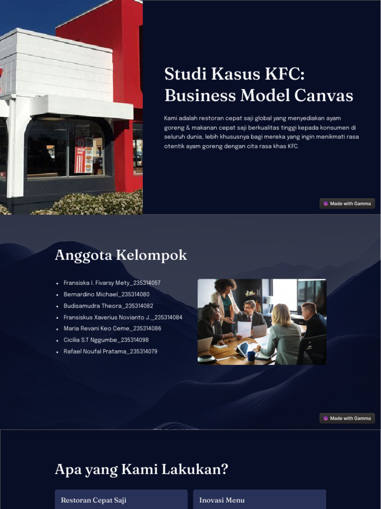 Studi Kasus KFC Business Model Canvas | PDF