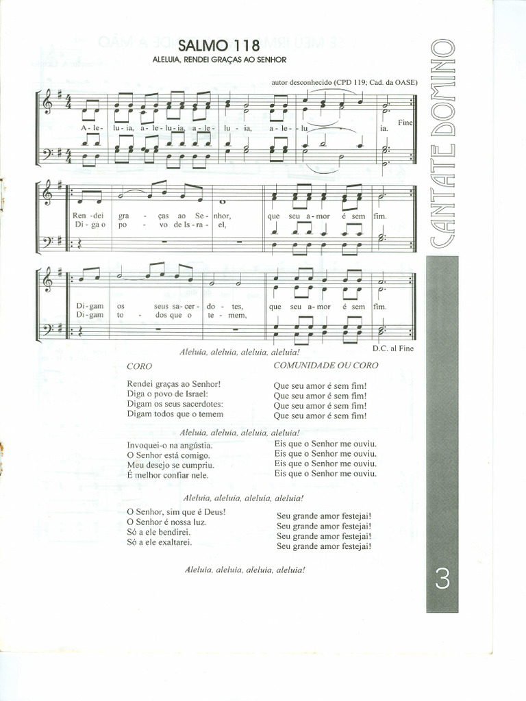 Salmo 118 Partitura Cantate Domino Pdf