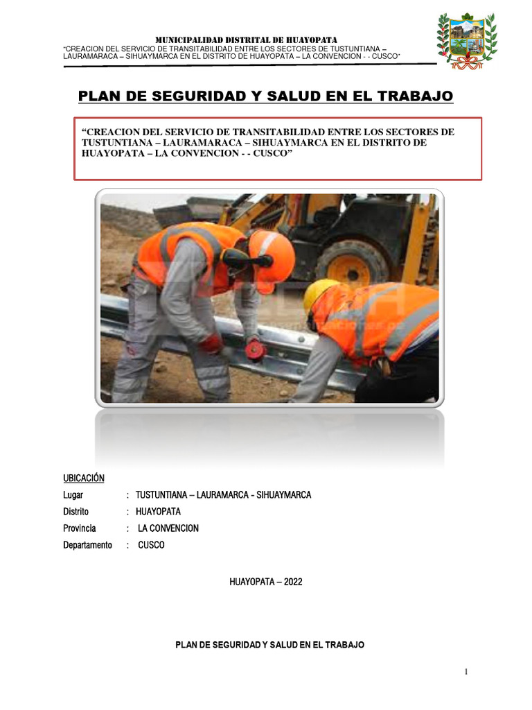 Plan de Seguridad y Salud | PDF | Planificación | Seguridad y salud ocupacional