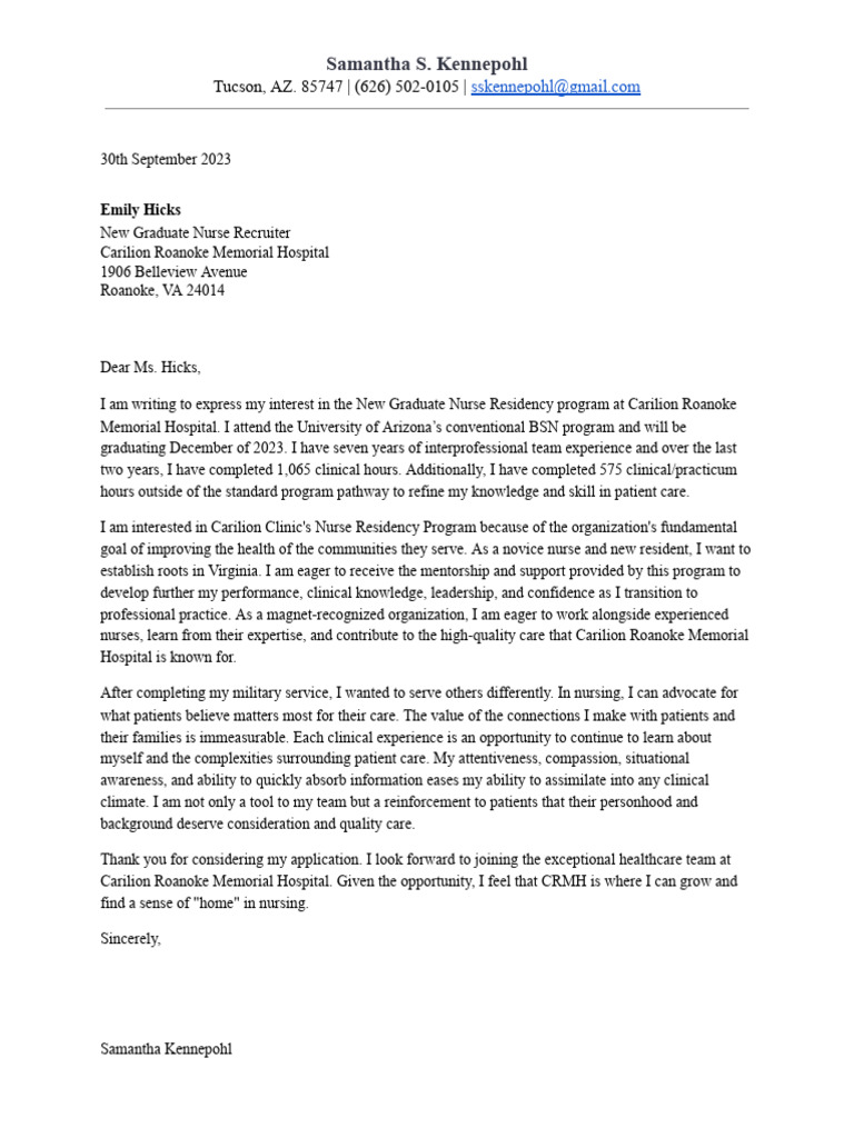 Cover Letter 2023 | PDF