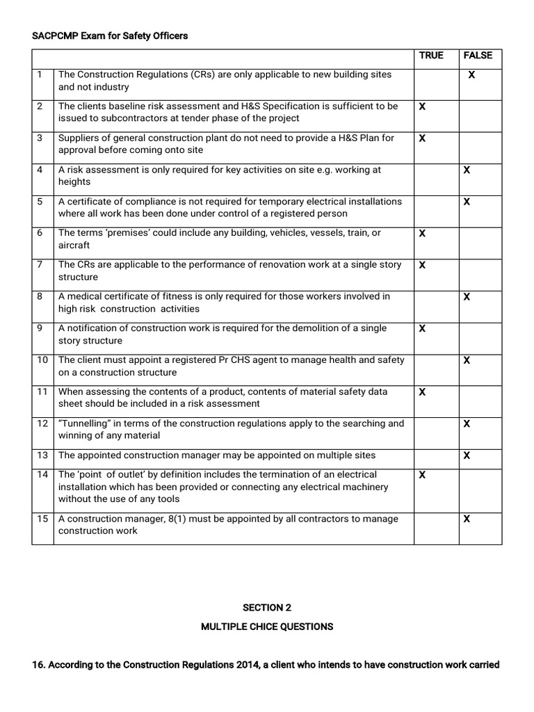 SACPCMP Exam For Safety Officers-1-1-1 | PDF