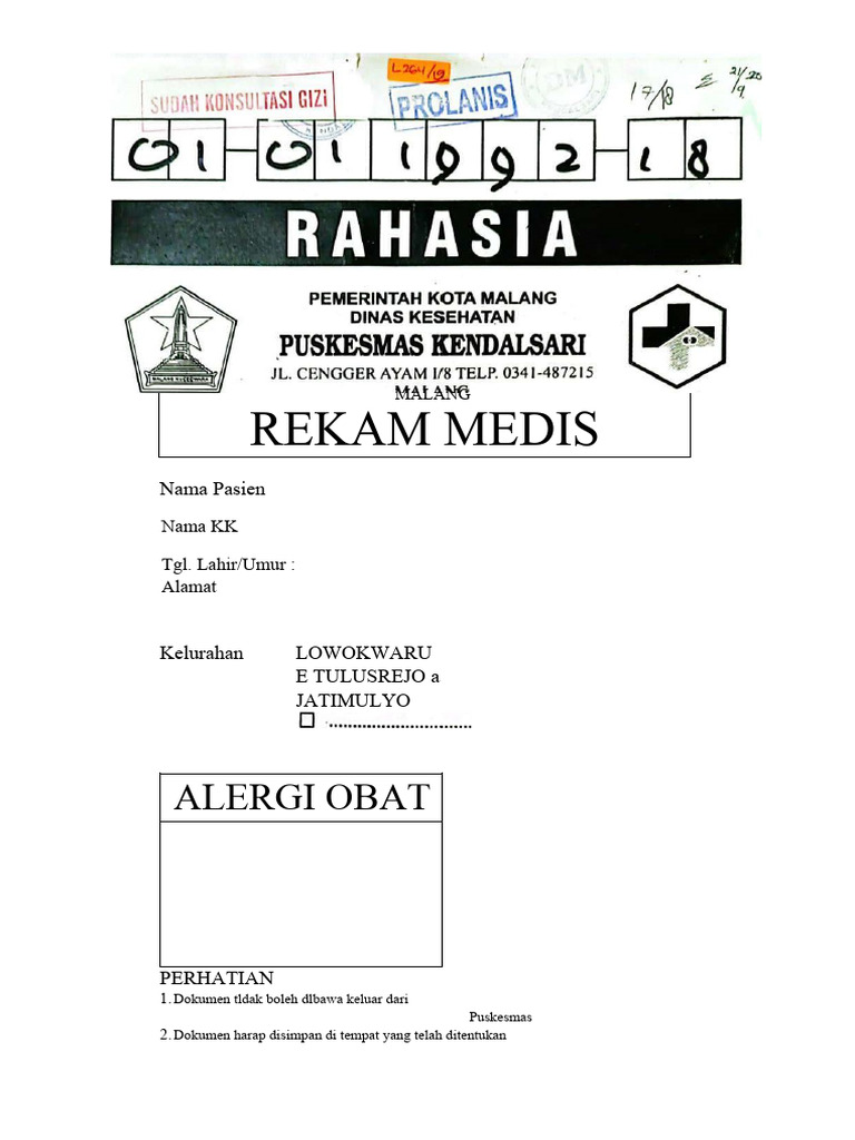 Bukti Telaah Rekam Medis | PDF Bukti Telaah Rekam Medis | PDF