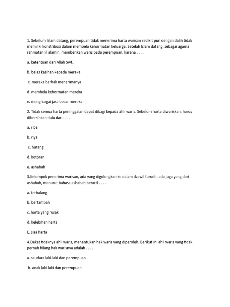 Soal PTS Genap PAI Kls 12 2023 | PDF