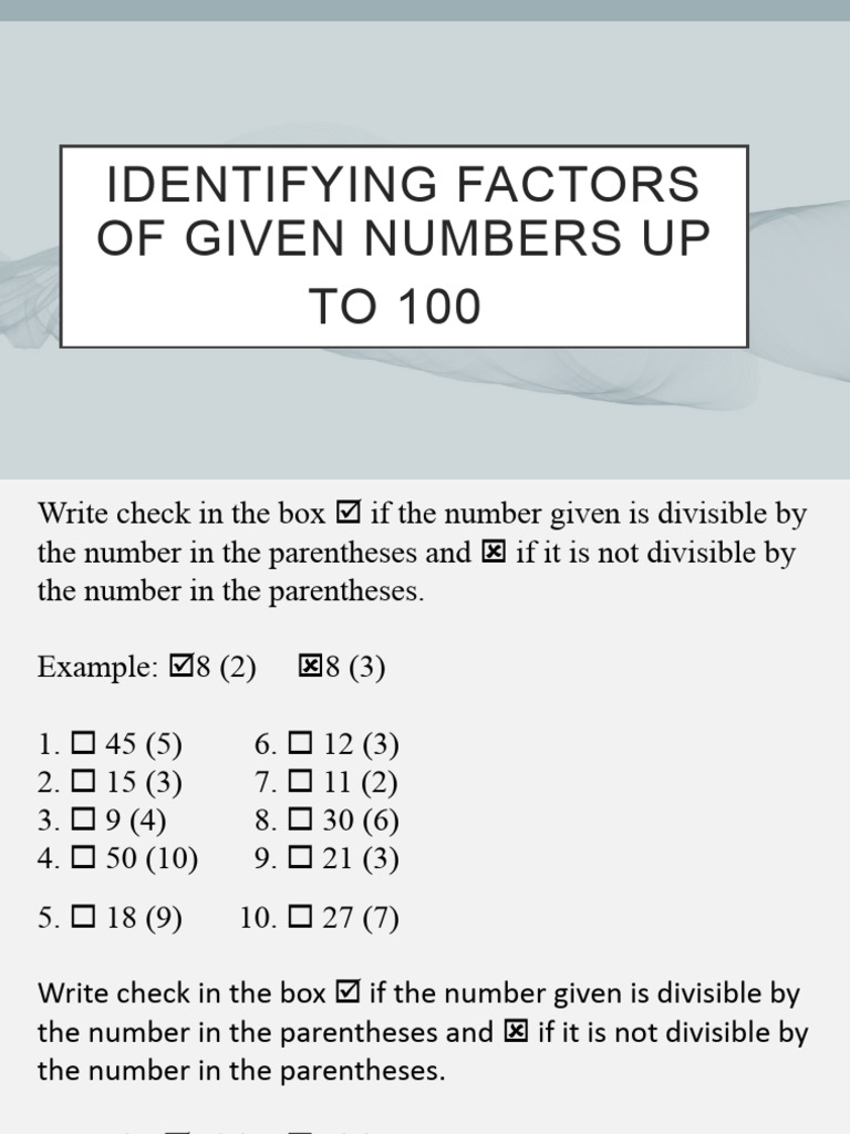 Math 2ND Factors 1 | PDF | Division (Mathematics) | Abstract Algebra