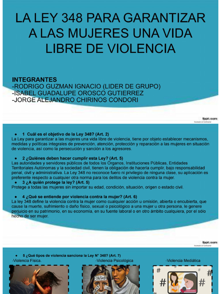 La Ley 348 para Garantizar A Las Mujeres Una Vida Libre de Violencia | PDF