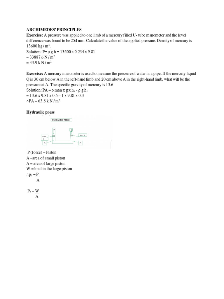Archimedes' Pri-Wps Office | PDF | Buoyancy | Fluid Dynamics