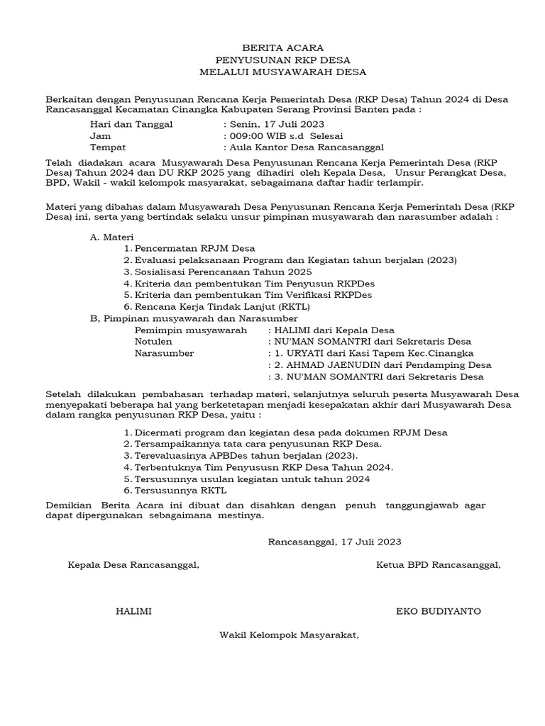 Lampiran RKP 2024 | PDF | Griya & Taman