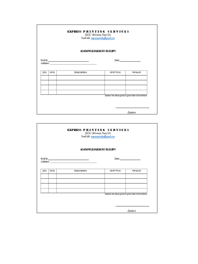 Express Receipt | PDF