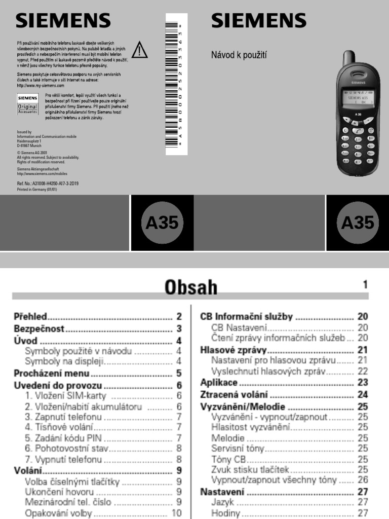 Siemens A35 Manual | PDF