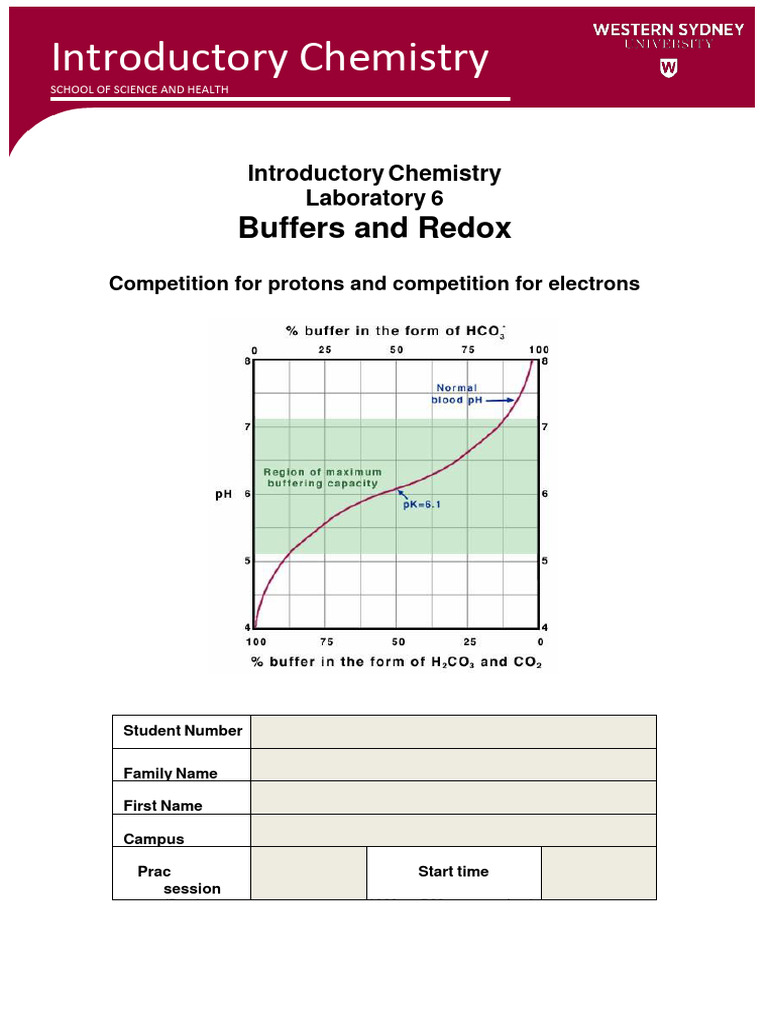 Buffers and Redox Laboratory 6 v2 | PDF | Redox | Buffer Solution