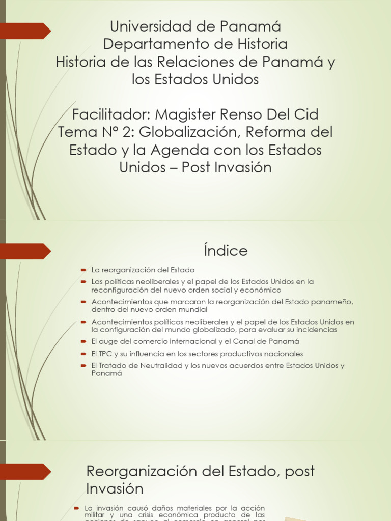 Módulo #2 Historia de Las Relaciones Panamá y Los Estados Unidos | PDF | Panamá | Democracia