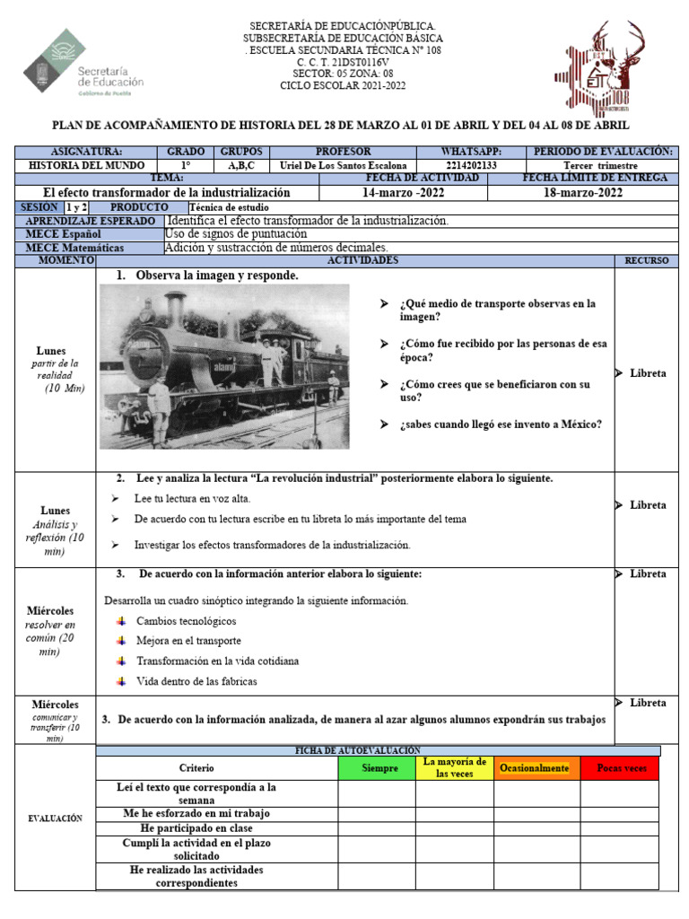 S23 1° Abc Historia Uriel | PDF | Evaluación | Aprendizaje