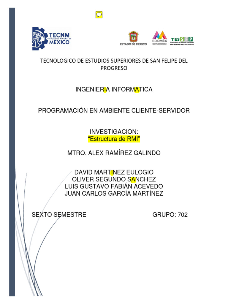 Estructura de RMI - REVISADO | PDF | Java (lenguaje de programación ...