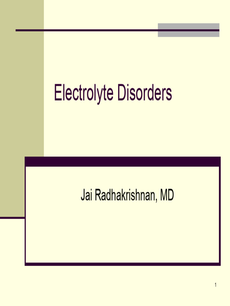 Review Electrolyte Emergencies in Nephr | PDF | Human Diseases And ...