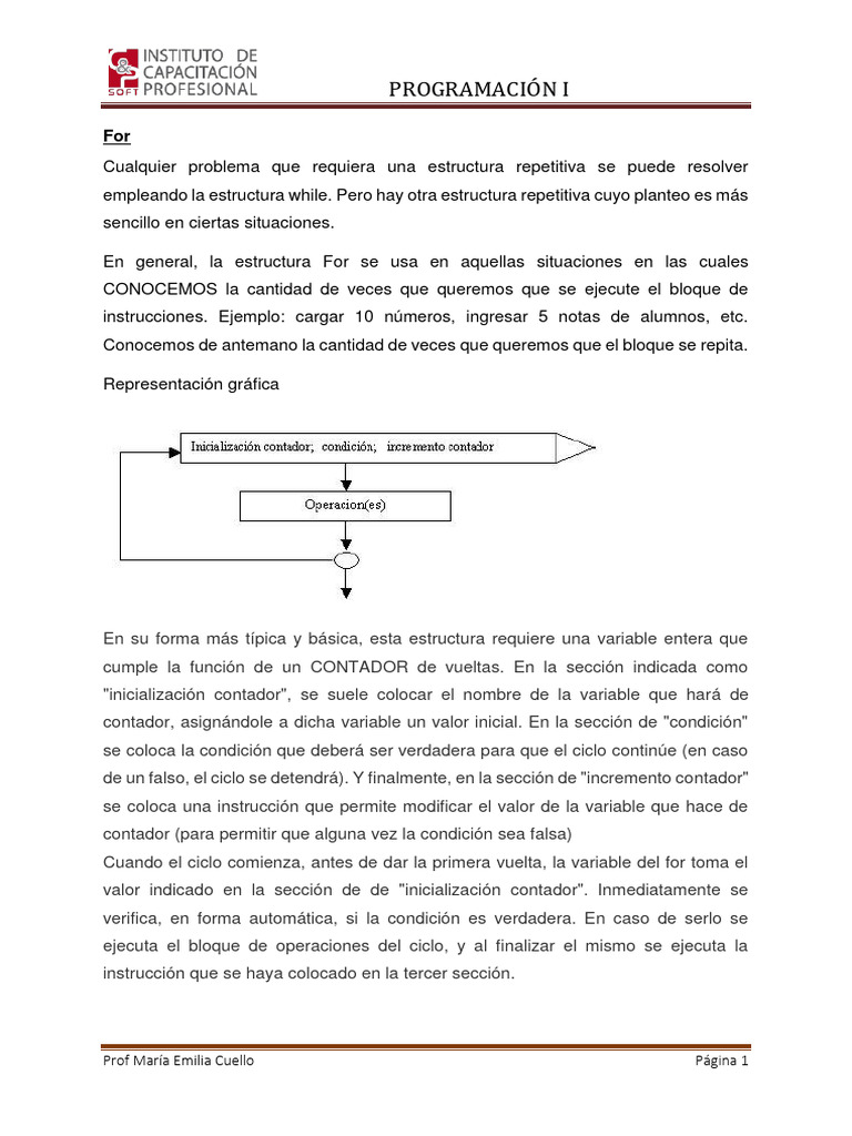 Uso de For en Programación Básica | PDF | Programación de computadoras | Algoritmos