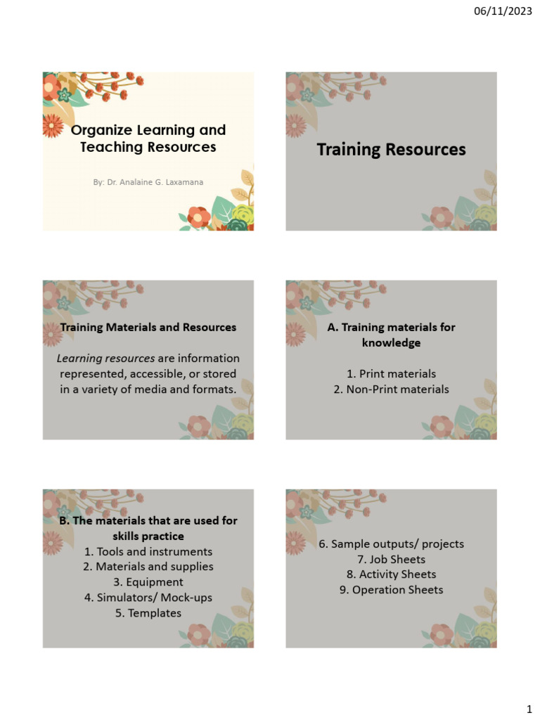 Organize LT Resources | PDF | Learning | Cognitive Science