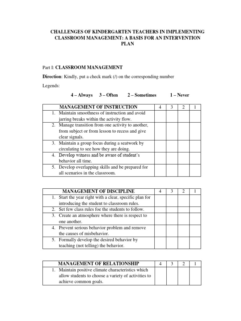 Questionnaire 2 | PDF | Classroom Management | Behavior Modification
