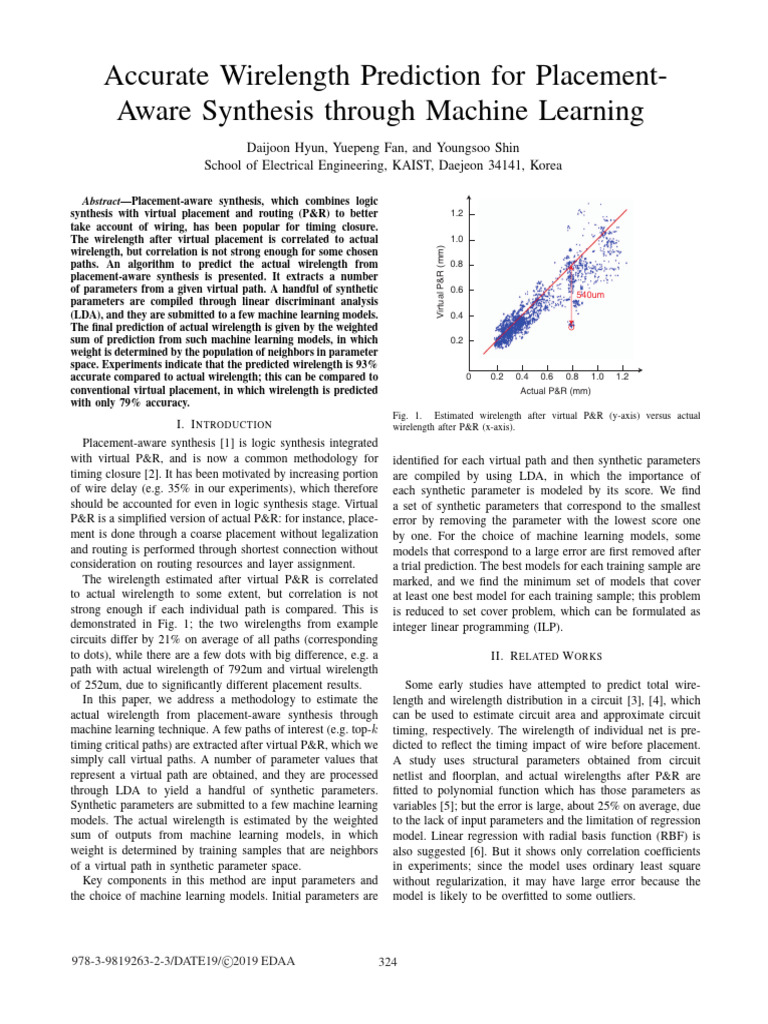 Accurate Wirelength Prediction For Placement Aware Synthesis Through Machine Learning 2019 | PDF ...