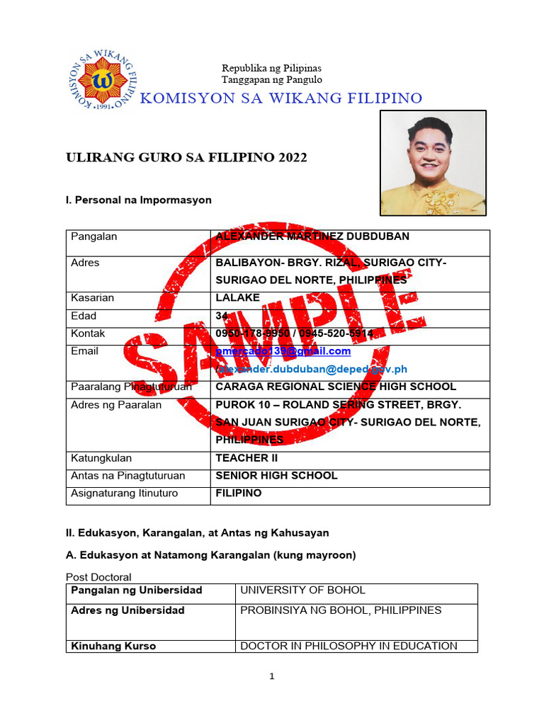 Mahabang Bionote | PDF