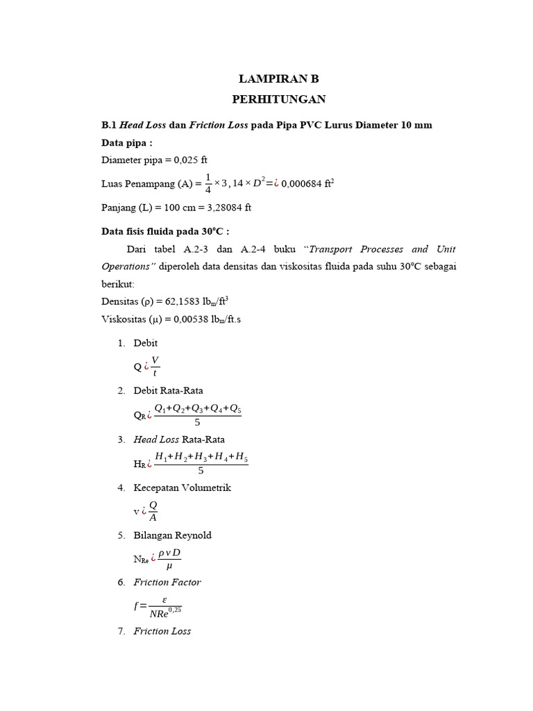 LAMPIRAN B Aliran Fluida | PDF