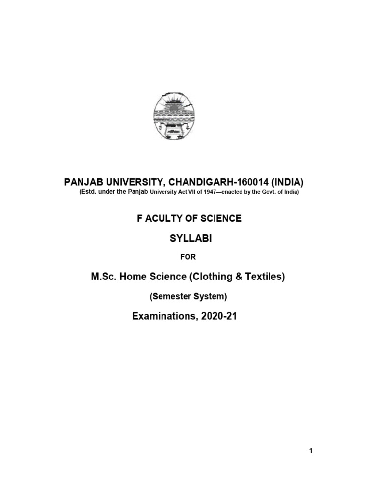 M.sc. Homescience (Clothing & Textiles) | PDF | Statistics | Textiles