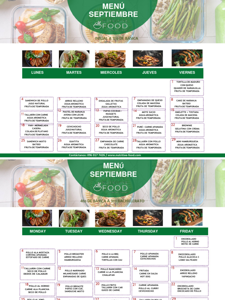Menu Sep 2023 | PDF | Cocina de las Americas | Cocina latinoamericana