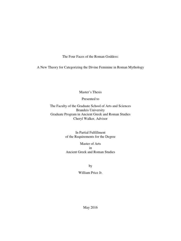The Four Faces of The Roman Goddess. A New Theory For Categorizing The ...