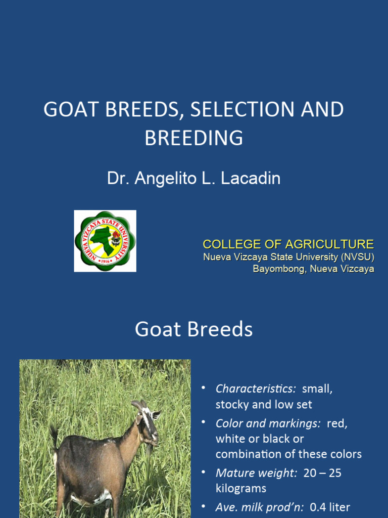 2 - Goat Breeds, Selection and Breeding | PDF | Goat | Animal Breeds